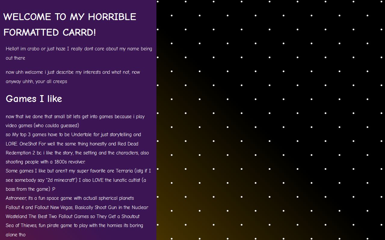 Virtually everything about Crabo